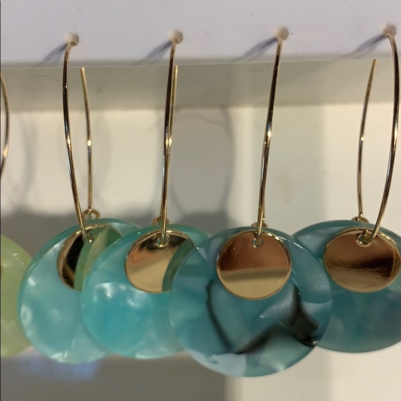 Jewelry | Assorted Hoop Earrings With Disc | Poshmark